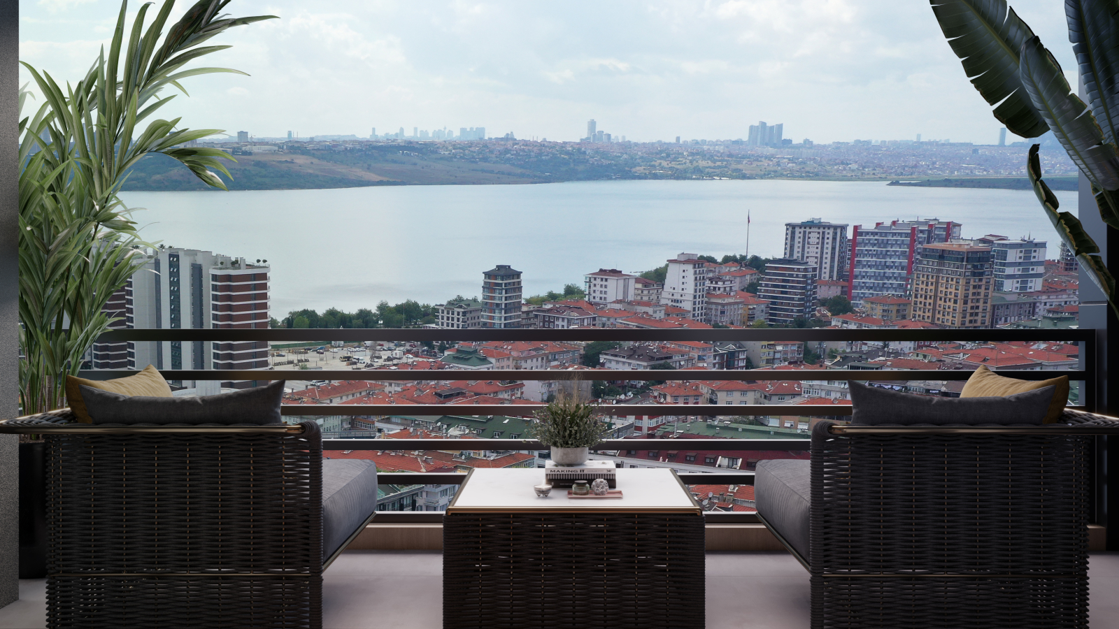 Lake View Flats in Complex with Pool in Istanbul European Side