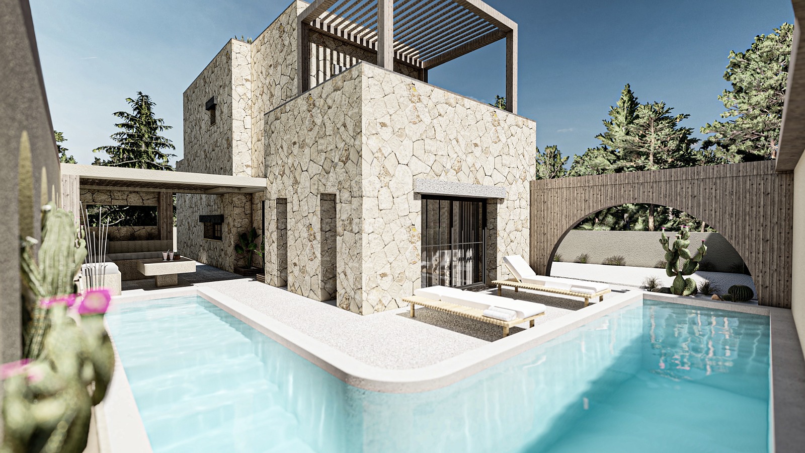 Detached Villas with Stone Pool in Bodrum Turkey
