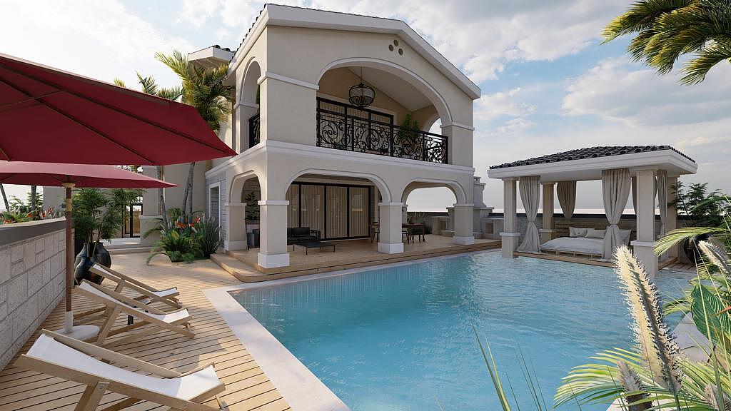 Triplex Villa mit Garten und Pool in Muğla Fethiye