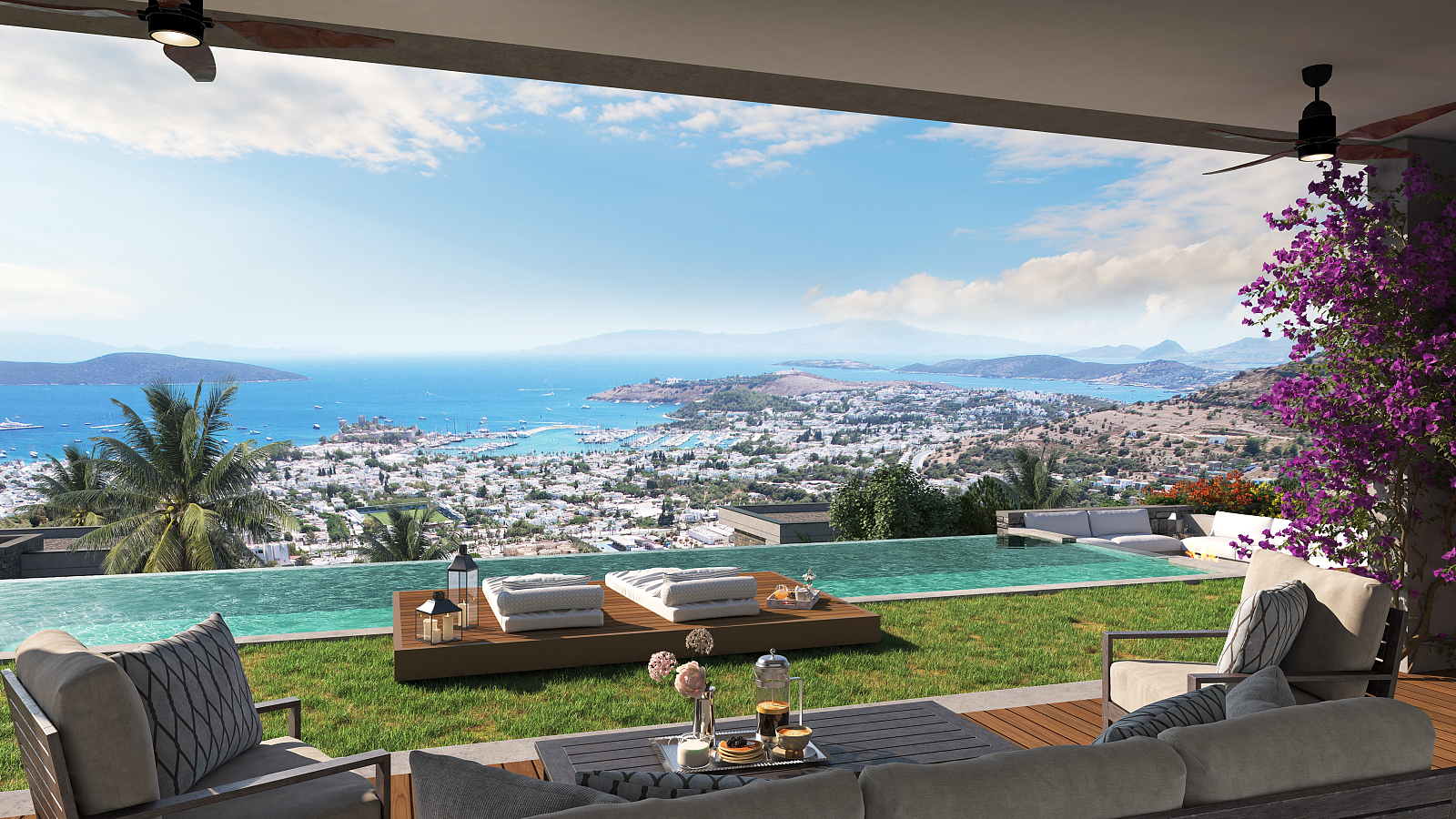 Modern Villas with Castle View in Bodrum Center