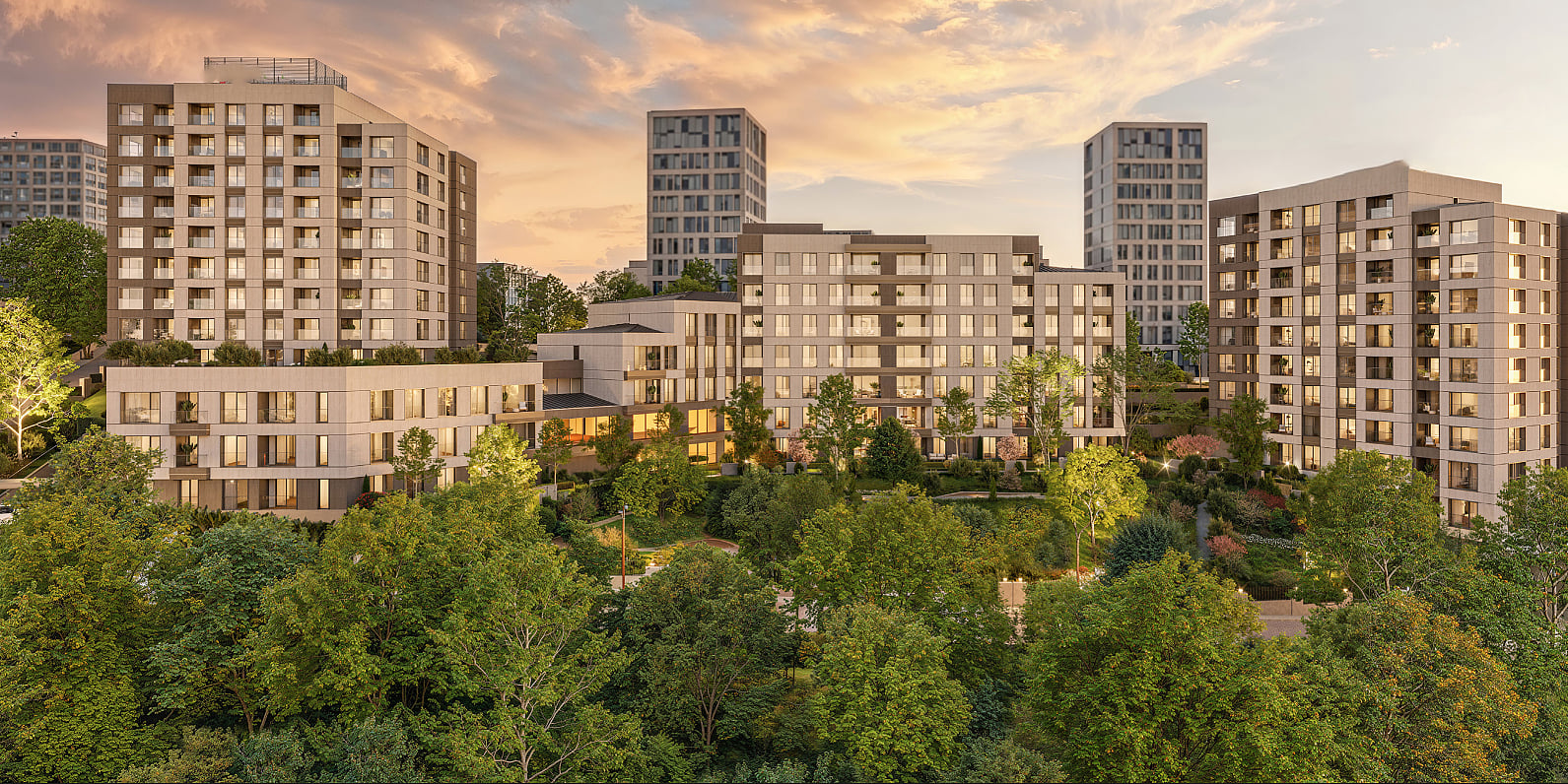 Apartments for Sale with City Views in a Gated Community in Istanbul