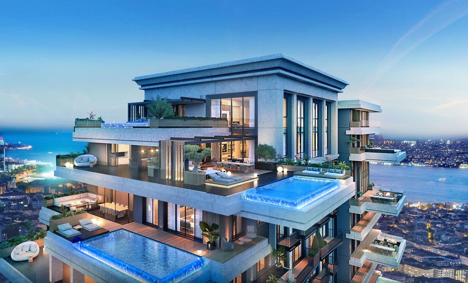 Stilvolle Wohnungen mit Infinity Pools in Istanbul Şişli